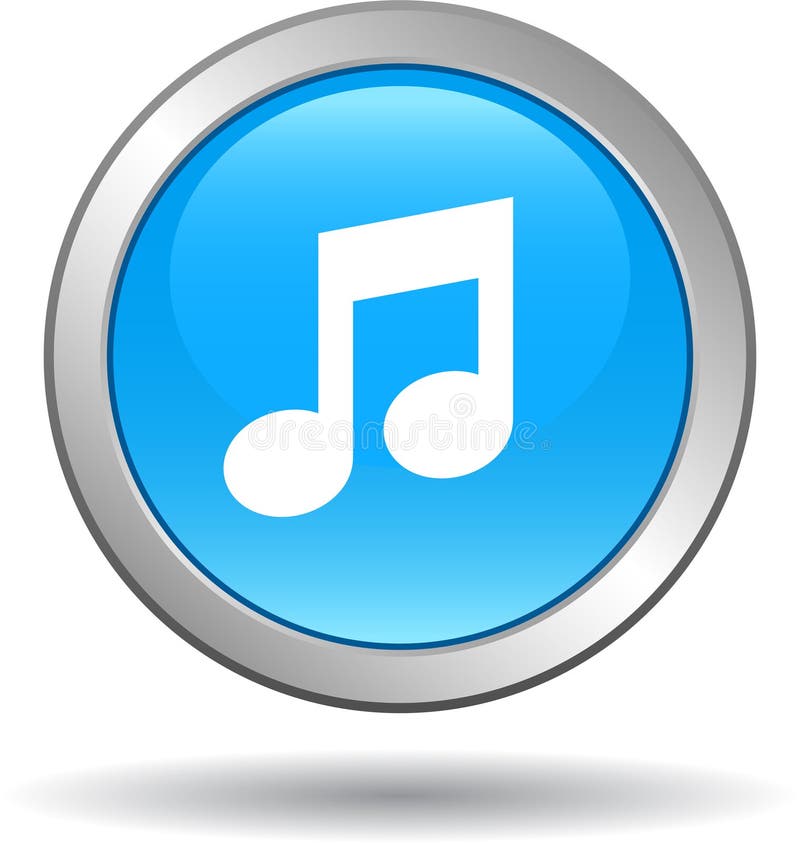Music icon web button blue stock vector. Illustration of concerto ...