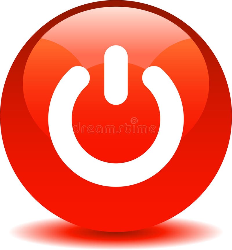 Power button web icon red stock vector. Illustration of digital - 118053617