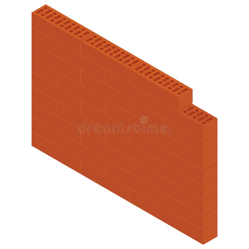 Isometric Brick House Construction Site Stock Vector - Illustration of ...