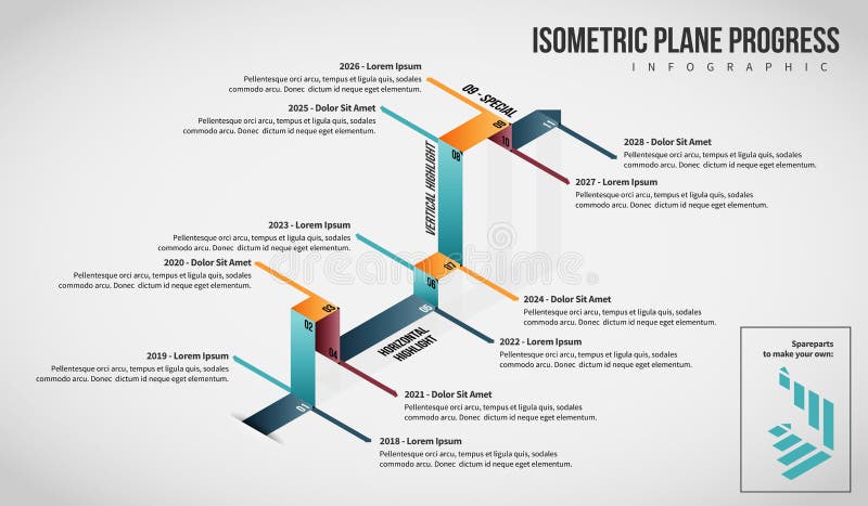Isometric Plane Progress Infographic Stock Vector - Illustration of ...