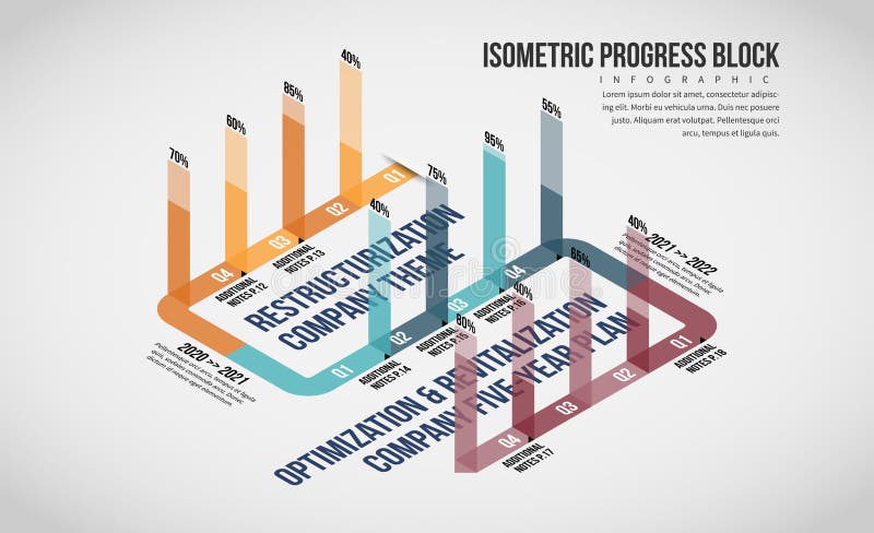 Isometric Path Modules Infographic Stock Vector - Illustration of ...