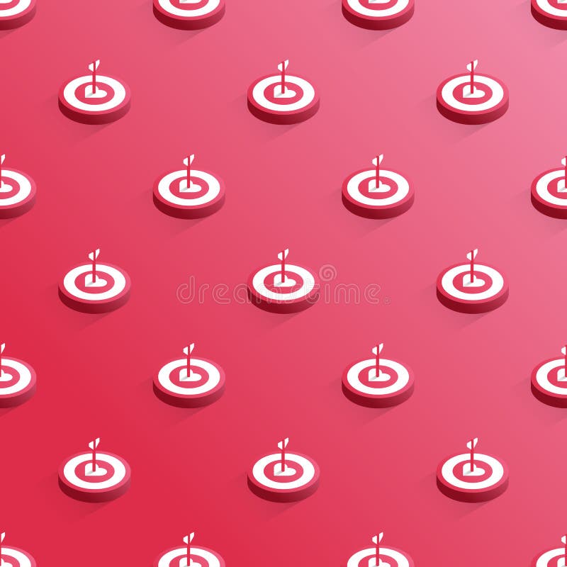 3d Seamless Pattern of Target with Hearts and Arrows Isolated on a Red ...