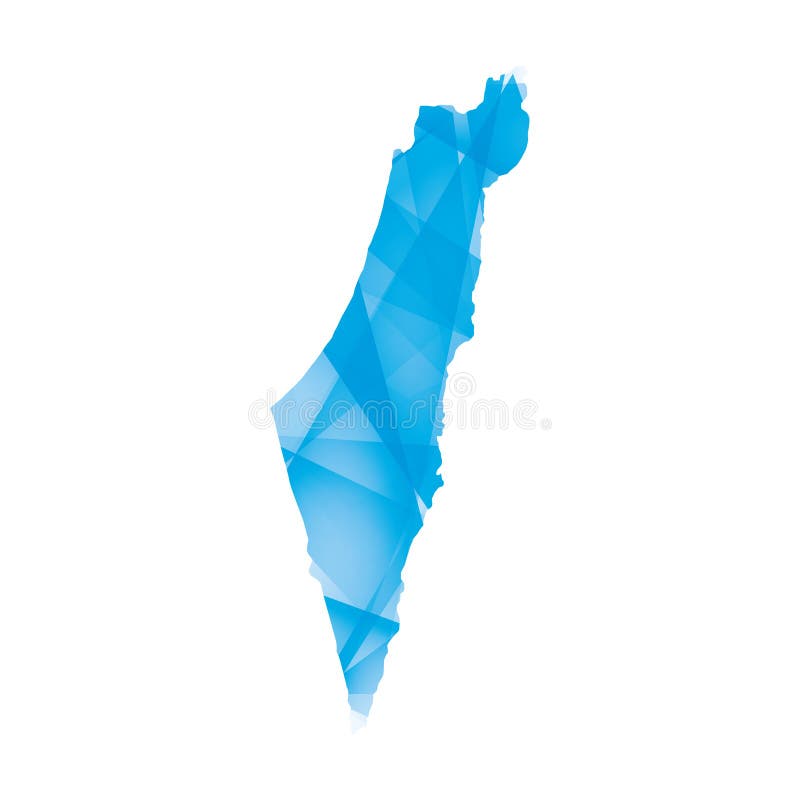 Vector Illustration of Israel Map with Blue Colored Geometric Shapes ...