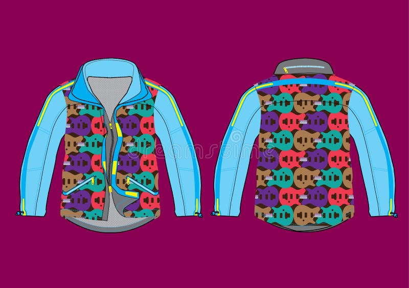 Vector Illustration Jacket Design Template Stock Vector - Illustration ...