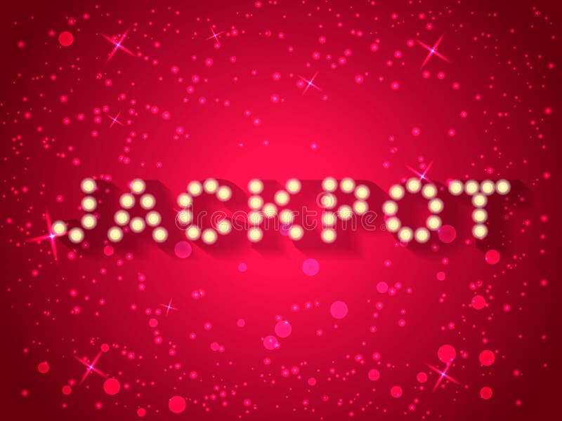 Vector Illustration. Jackpot Red Concept with Light Bulbs. Stock Vector ...