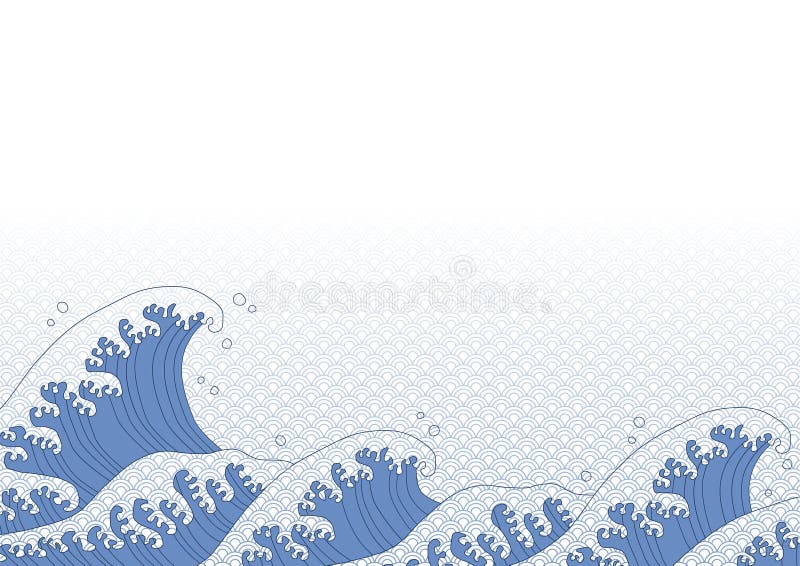 Vector Illustration of Japanese Traditional Wave and Pattern. Gradient ...