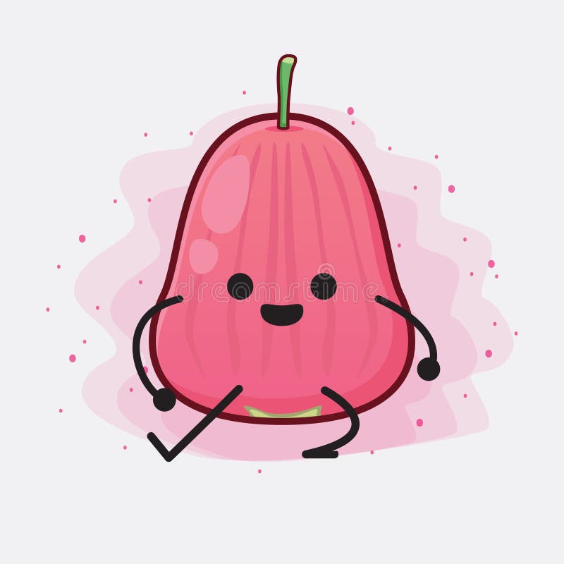 Java Apple Fruit Cute Character Illustration with Simple Face, Hands ...