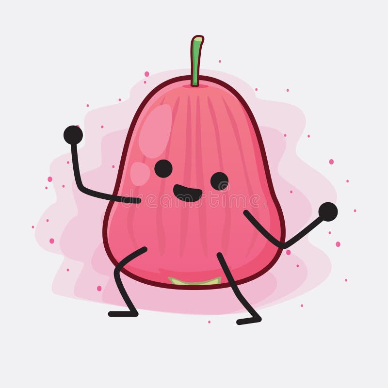 Java Apple Fruit Cute Character Illustration with Simple Face, Hands ...