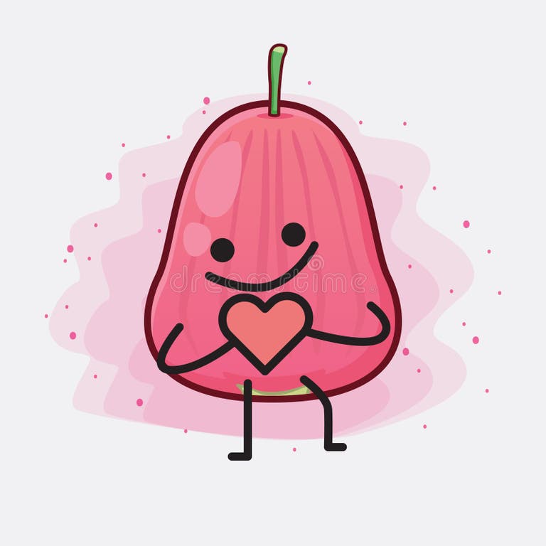 Java Apple Fruit Cute Character Illustration with Simple Face, Hands ...