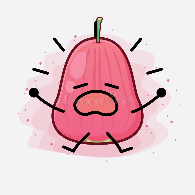 Java Apple Fruit Cute Character Illustration with Simple Face, Hands ...