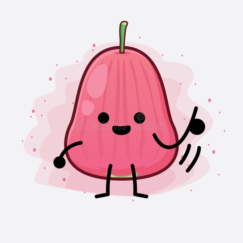 Java Apple Fruit Cute Character Illustration with Simple Face, Hands ...