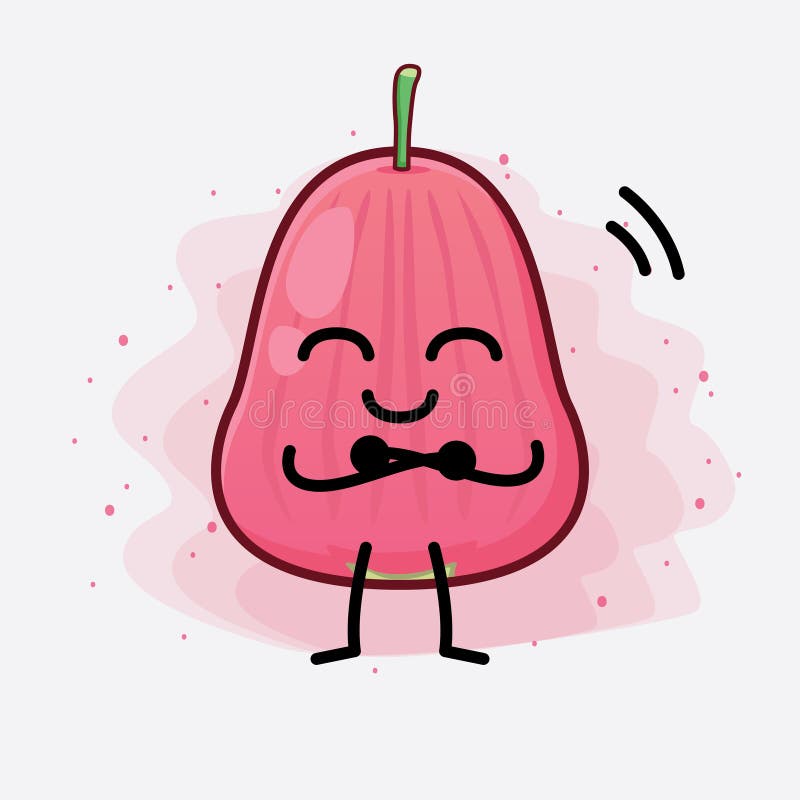 Java Apple Fruit Cute Character Illustration with Simple Face, Hands ...