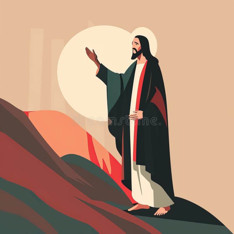Vector Illustration of Jesus Christ. Generative AI Stock Illustration ...