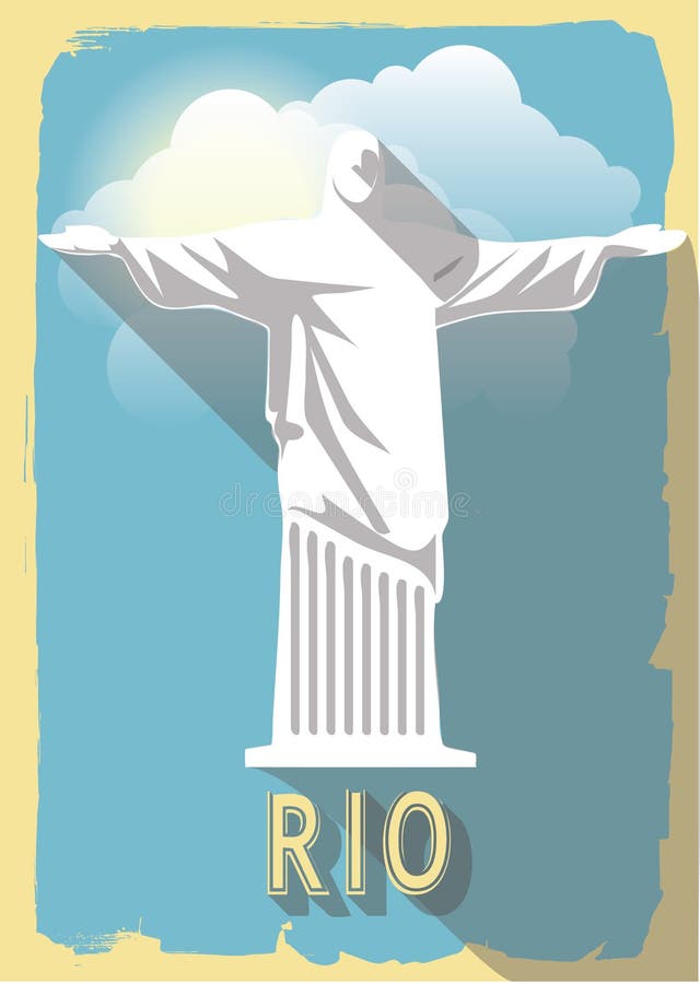 Vector Illustration Jesus Statue of Rio De Janeiro Stock Illustration ...