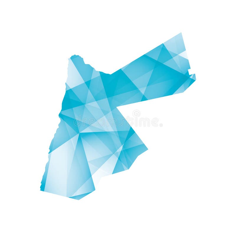 Vector Illustration of Jordan Map with Blue Colored Geometric Shapes ...