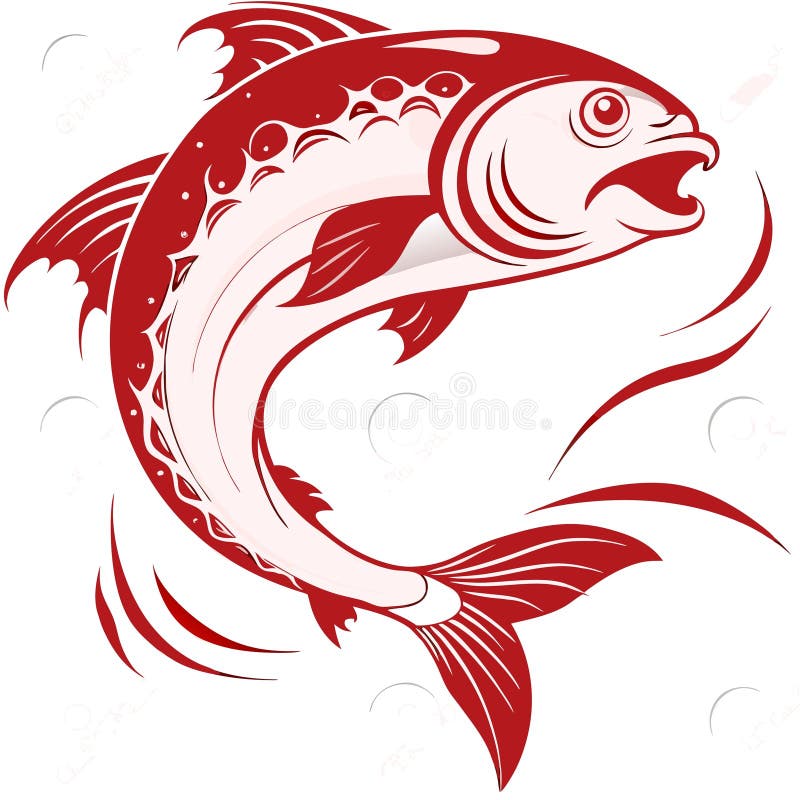 Vector Illustration of Jumping Fish: Dynamic Fish Art Stock ...