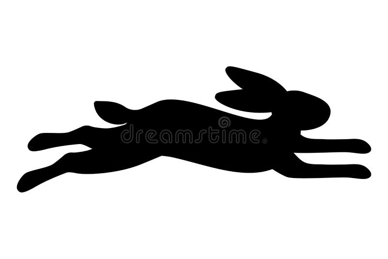 Rabbit Running Silhouette Black Stock Illustrations – 935 Rabbit ...