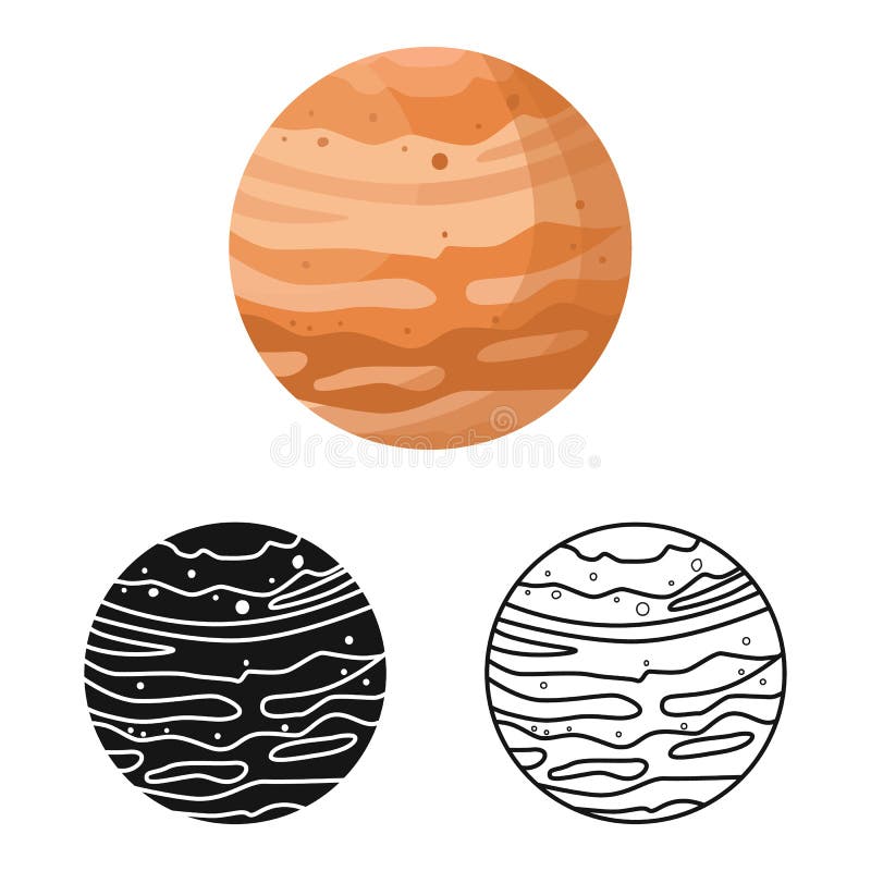 Vector Illustration of Jupiter and Nasa Icon. Web Element of Jupiter ...