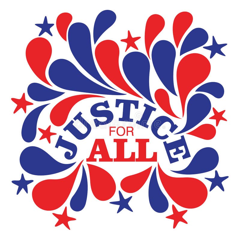 Vector Illustration of Justice for All Caption with Design Elements ...