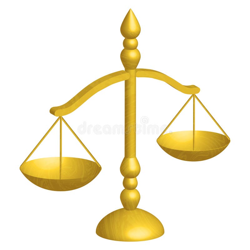Unbalanced Justice Scale stock vector. Illustration of golden - 36421905