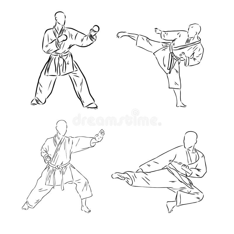 The Vector Illustration of the Karate Fighter Stock Vector ...