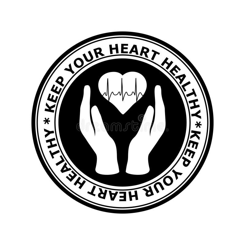 Keep Your Heart Healthy Sign on White Background Stock Vector ...