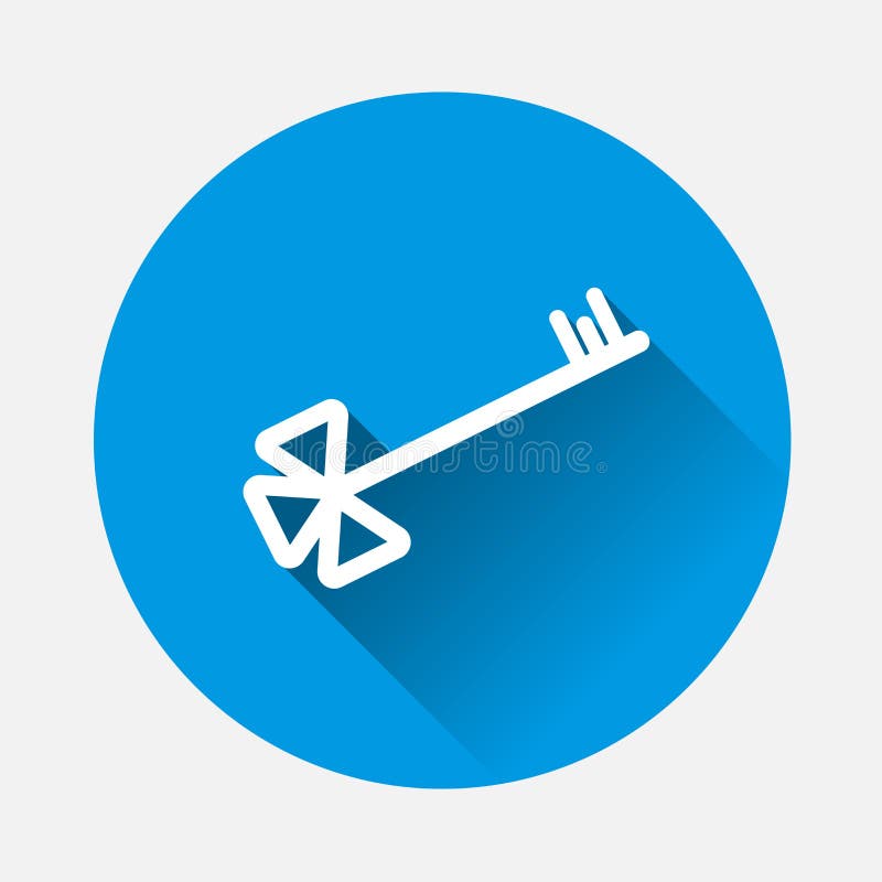 Vector Illustration of a Key on Blue Background. Flat Image Key Stock ...