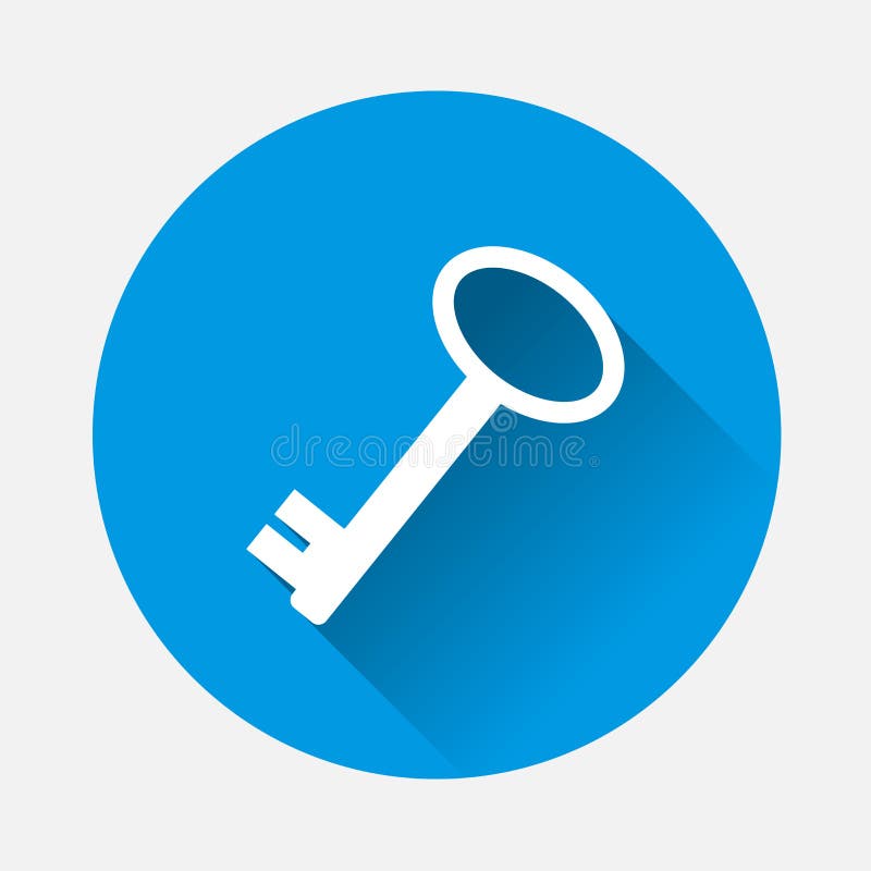 Vector Illustration of a Key on Blue Background. Flat Image Key Stock ...