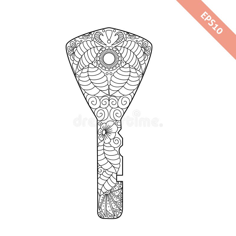 Key Coloring Page Stock Illustrations – 284 Key Coloring Page Stock ...