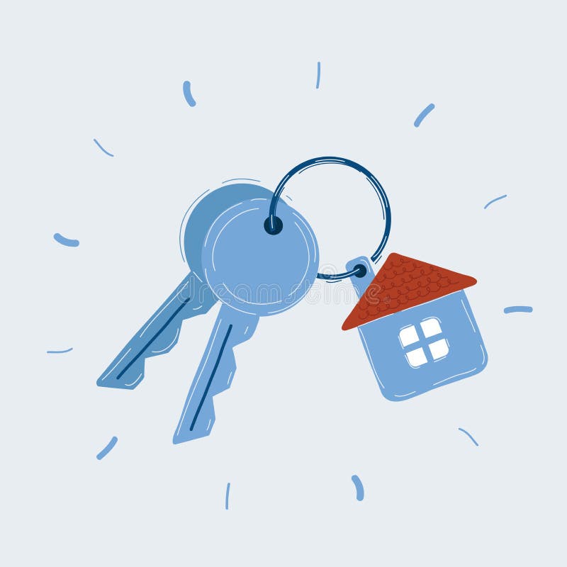 Vector Illustration of Keys of Dream House on White. Stock Vector ...