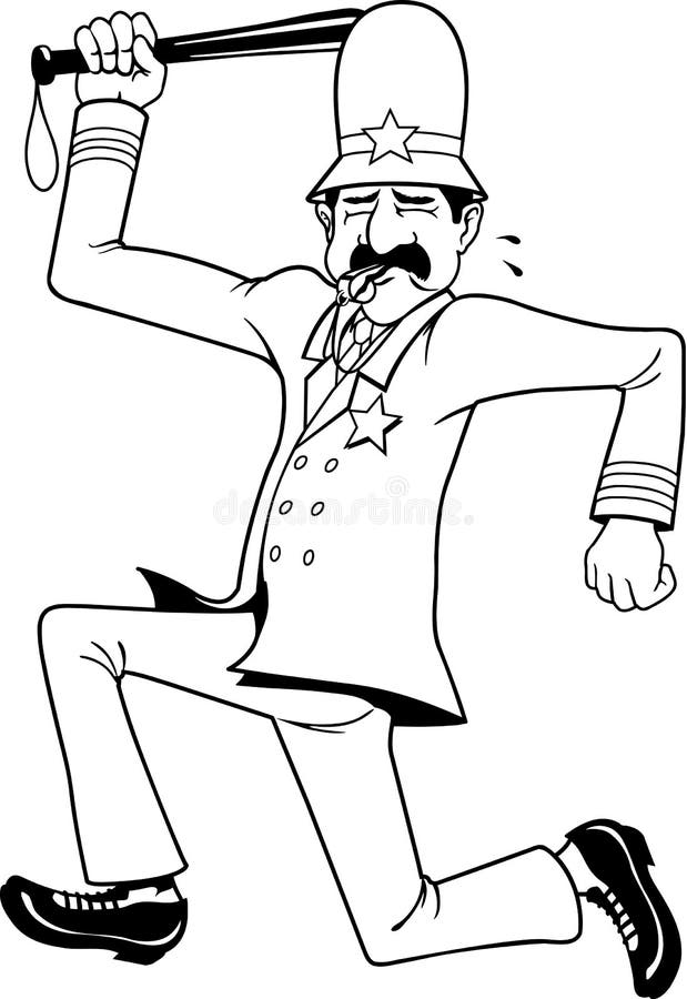 Keystone Cop Cartoon stock vector. Illustration of officer - 133632231