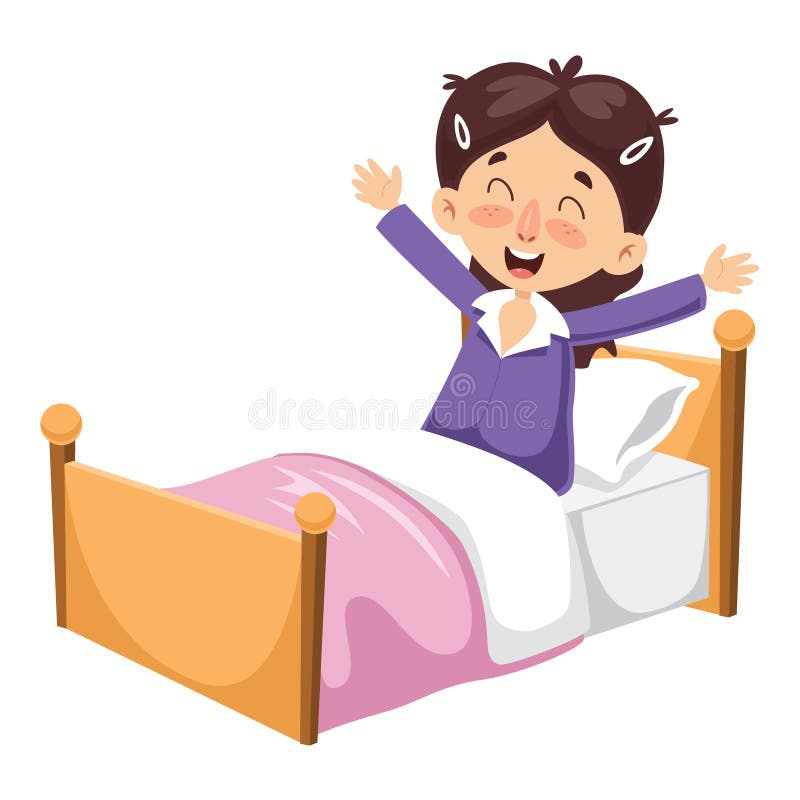 Vector Illustration of Kid Waking Up Stock Vector - Illustration of ...