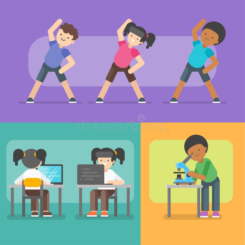 School Age Activities Stock Illustrations – 188 School Age Activities ...