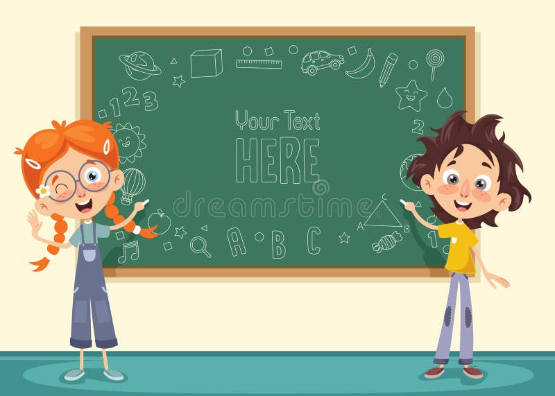 Vector Illustration of Kids Classroom Stock Vector - Illustration of ...