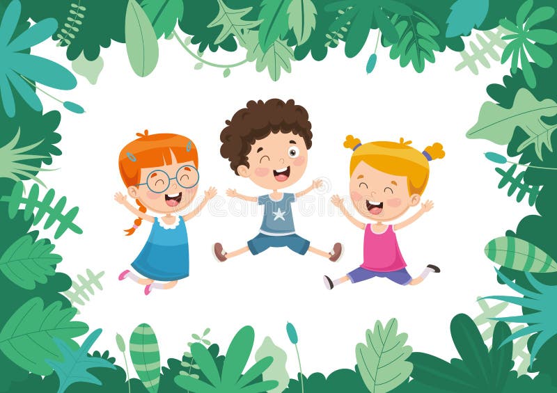 Vector Illustration of Kids Nature Stock Vector - Illustration of leaf ...