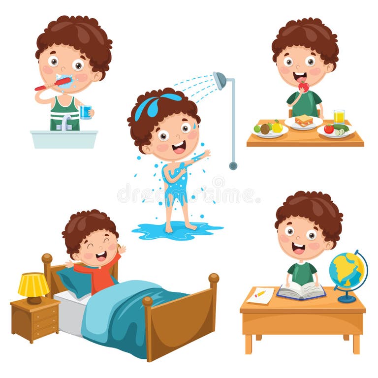 Kid Routine Stock Illustrations – 6,299 Kid Routine Stock Illustrations ...