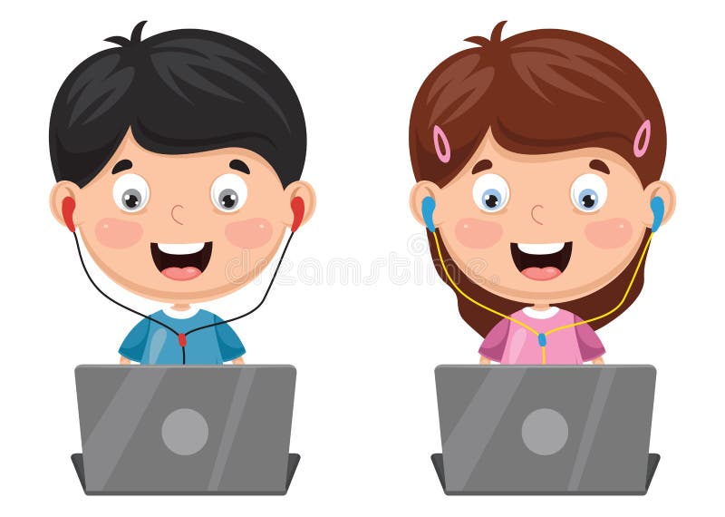 Student Using Ipad Clip Art