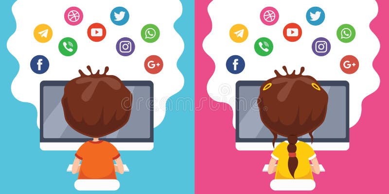 Vector Illustration of Kids Technology Editorial Stock Image ...