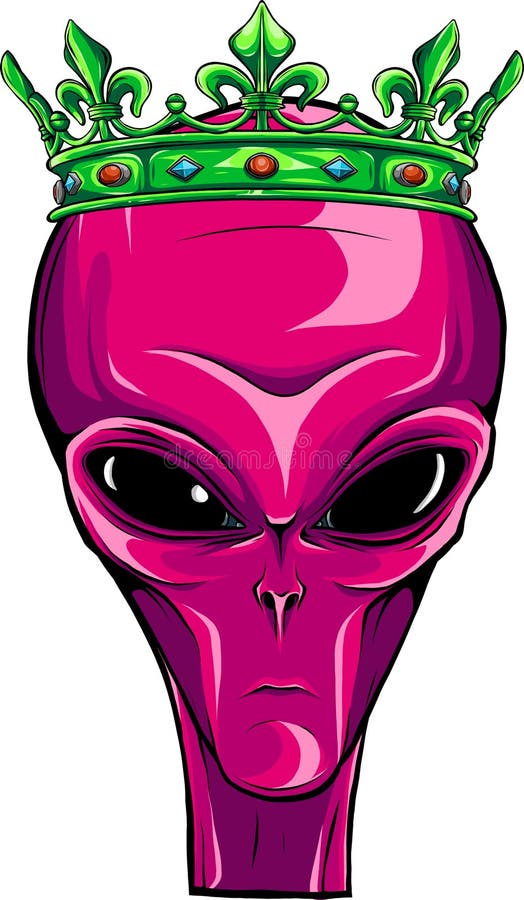 Vector Illustration King Alien Mascot on White Background Stock Vector ...