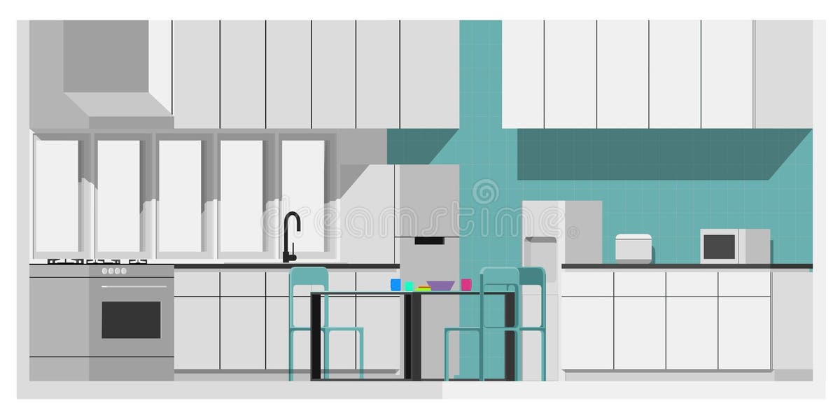 Kitchen Elevation Stock Illustrations – 1,104 Kitchen Elevation Stock ...