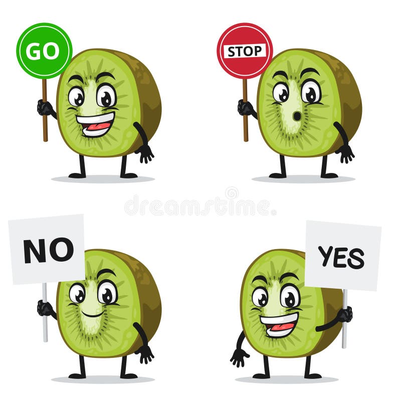 Vector Illustration of Kiwi Mascot or Character Stock Vector ...