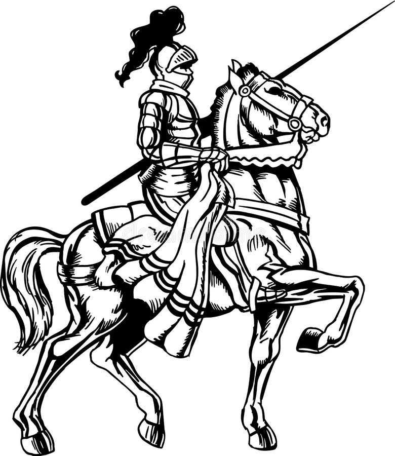 Mounted Knight stock illustration. Illustration of saddle - 3831002