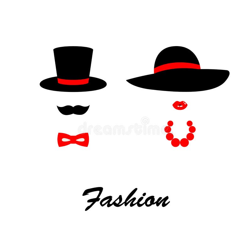 Vector Illustration of Lady and Gentleman Flat Icons Stock Vector ...