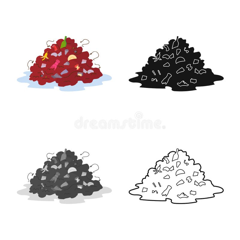 Vector Illustration of Landfill and Trash Symbol. Graphic of Landfill ...