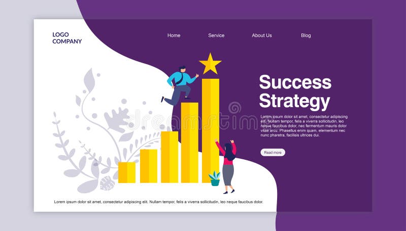 Landing Page Success Strategy Stock Illustration - Illustration of ...