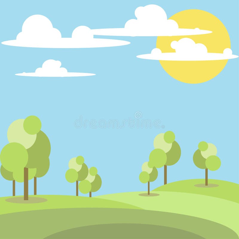 Vector Park Sunny Day Illustration Stock Vector - Illustration of ...