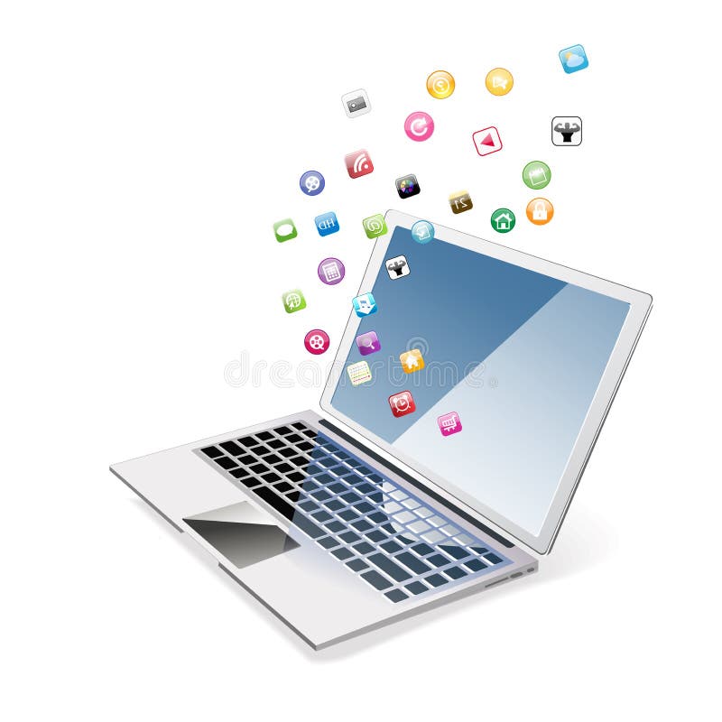 Vector Illustration of Laptop Stock Illustration - Illustration of ...