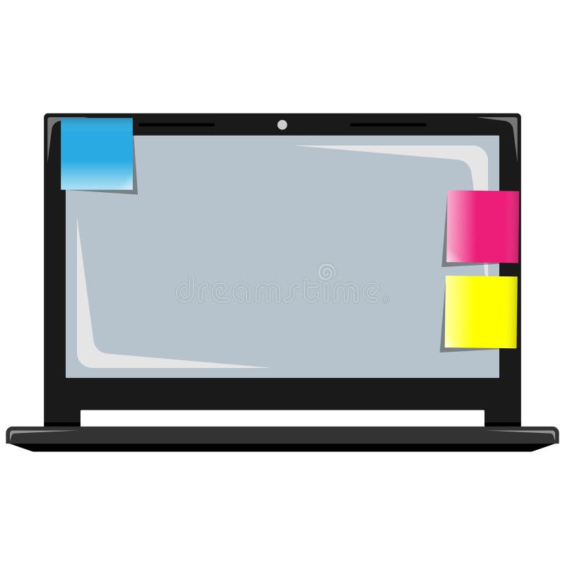 Vector Illustration of the Laptop with Stickers Stock Vector ...