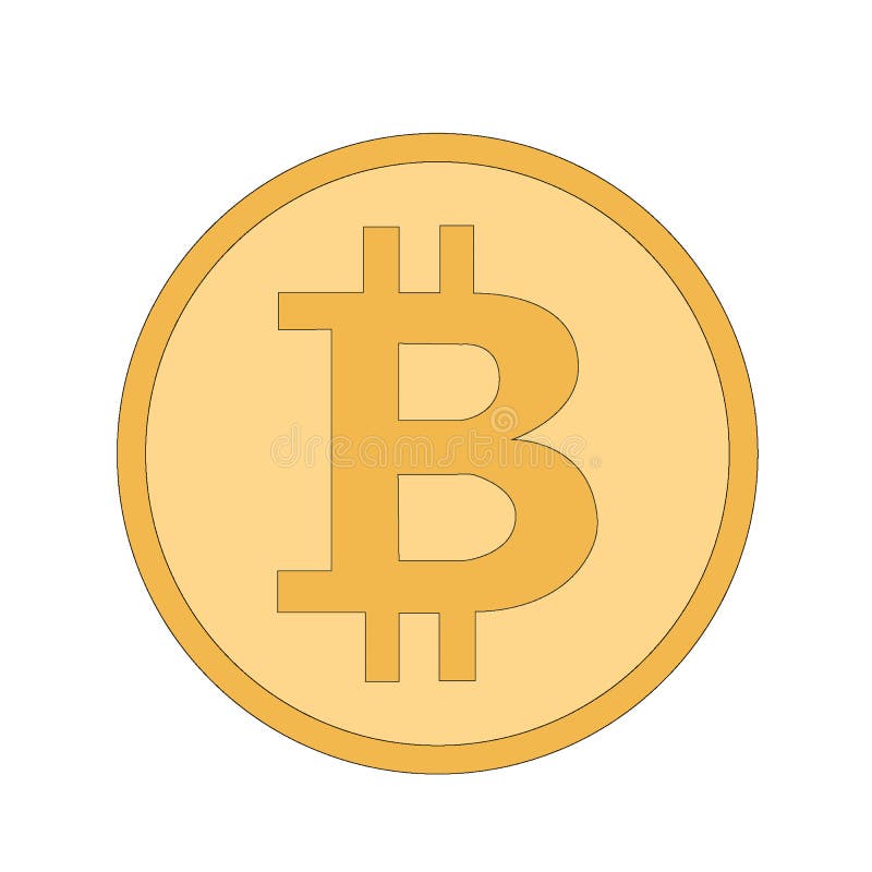 Vector Illustration of a Large Bitcoin Coin Stock Vector - Illustration ...