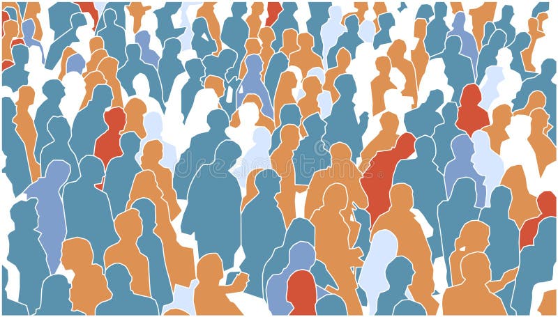 Vector Illustration of Large Crowd of People Stock Vector ...